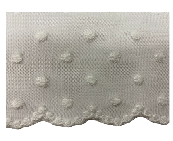 Renda Off White Bordada em Tule 6,5cm