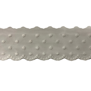 Renda Off White Bordada em Tule 6,5cm